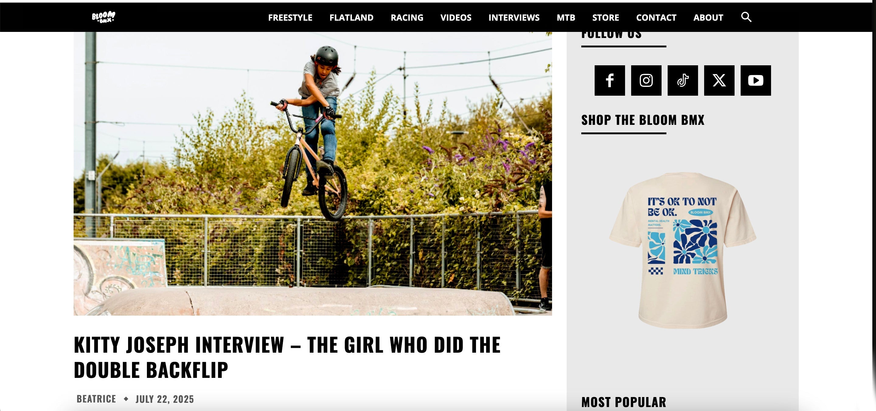 Kitty Joseph Interview on The Bloom – Alans BMX