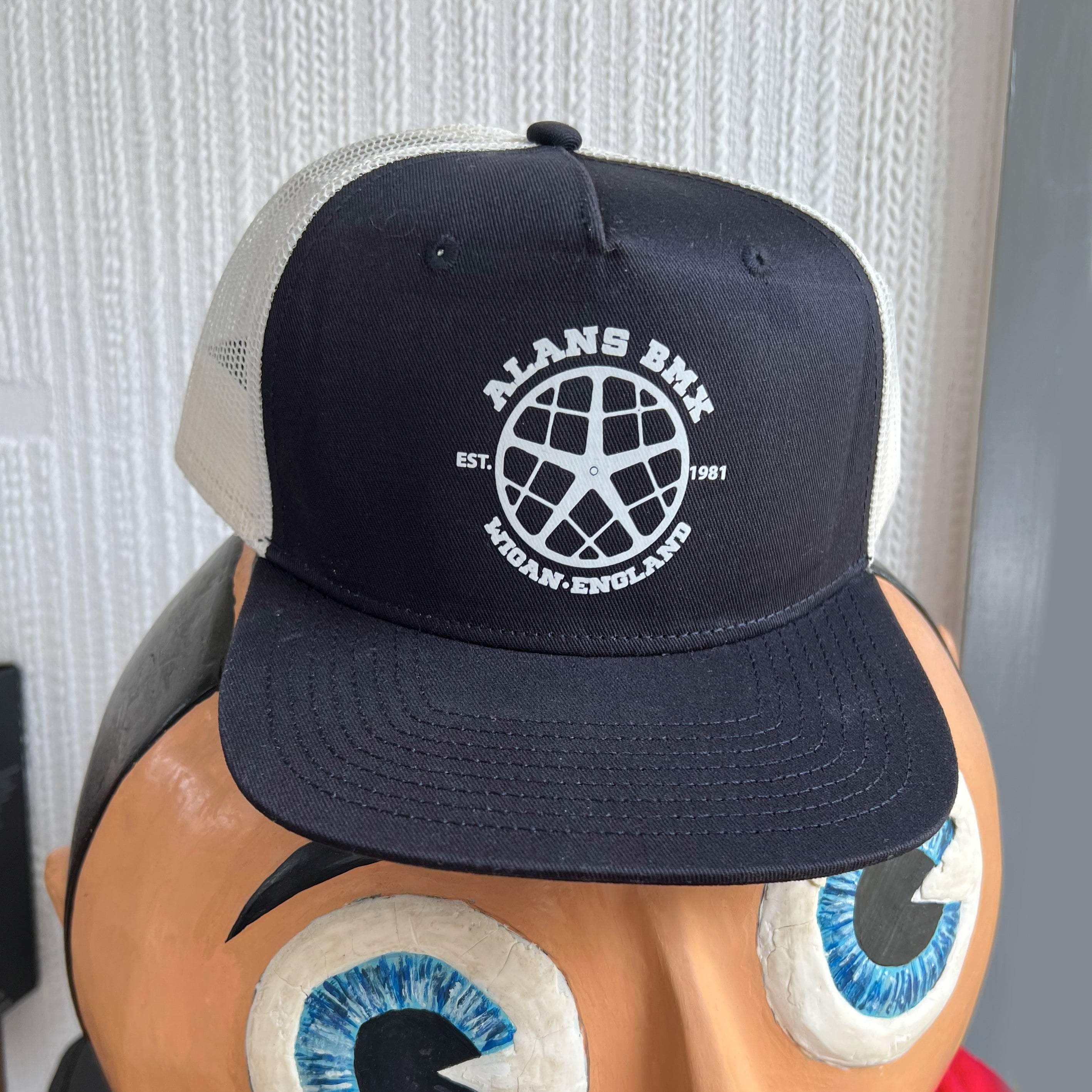 Alans BMX x AS Colour Motomag Trucker Cap Navy / Ecru | Alans BMX