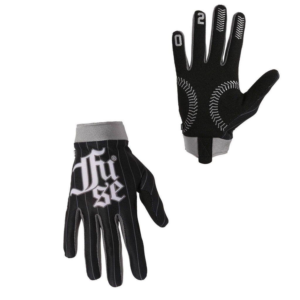 Fuse Omega Gloves Ballpark Black Silver | Alans BMX