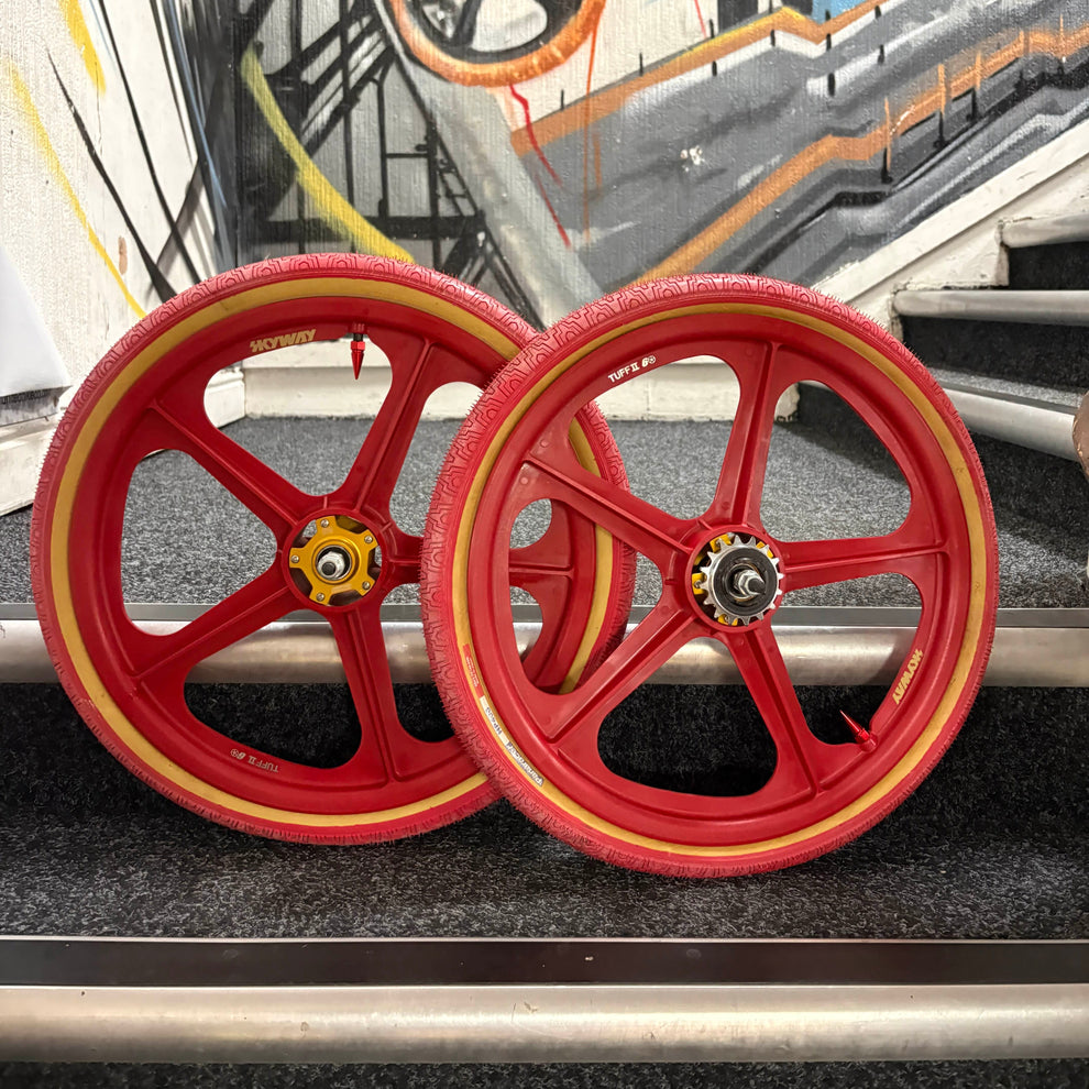 Skyway Gold Alloy Flange 60th Tuff Wheels with Tyres Used | Alans BMX