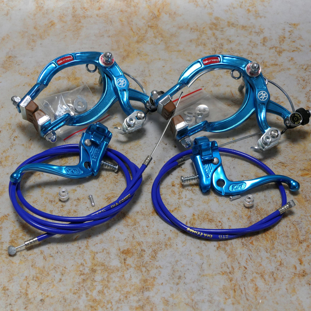 Dia-Compe MX-1000/Tech-4 Complete Brake Set Blue — Alans BMX
