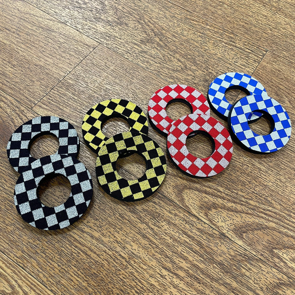 Flite Old School BMX Grip Donuts Anodised Checkers | Alans BMX