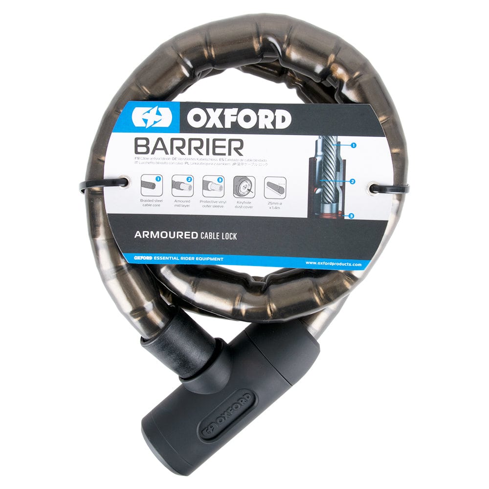 Oxford Barrier Armoured Cable Lock 1.4m x 25mm | Alans BMX